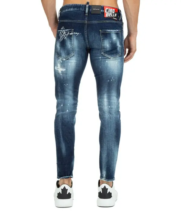 Dsquared2 Dan Ciao Bella Skinny Cotton Jeans - Navy Blue